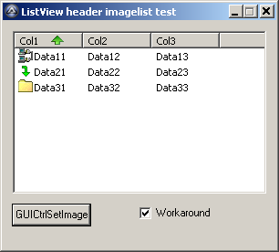 GUICtrlSetImage() destroy imagelist in ListView header - AutoIt GUI Help and Support - AutoIt Forums