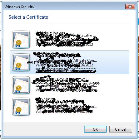 Problem with Certificate selection in Windows 7. - AutoIt General Help ...