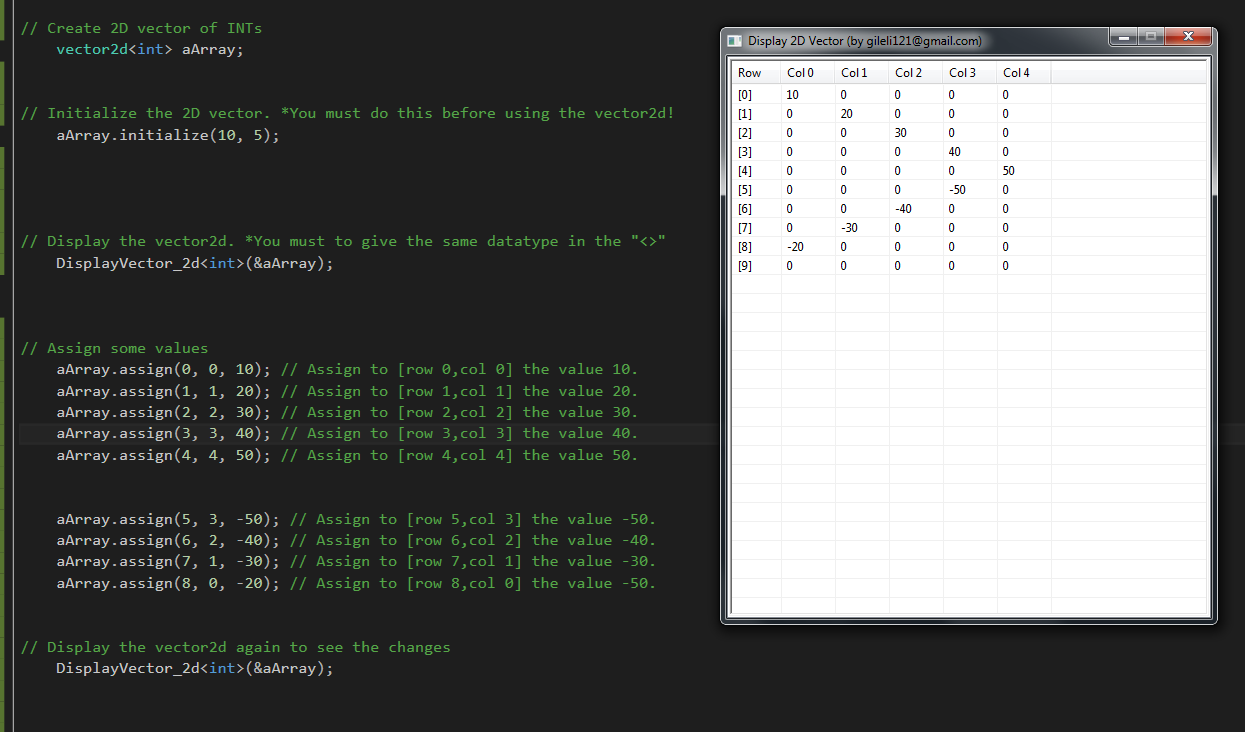 Vectorex Vector 2d Array Debug Functions Array Display For Vector 1d 2d And Vector Of 7638
