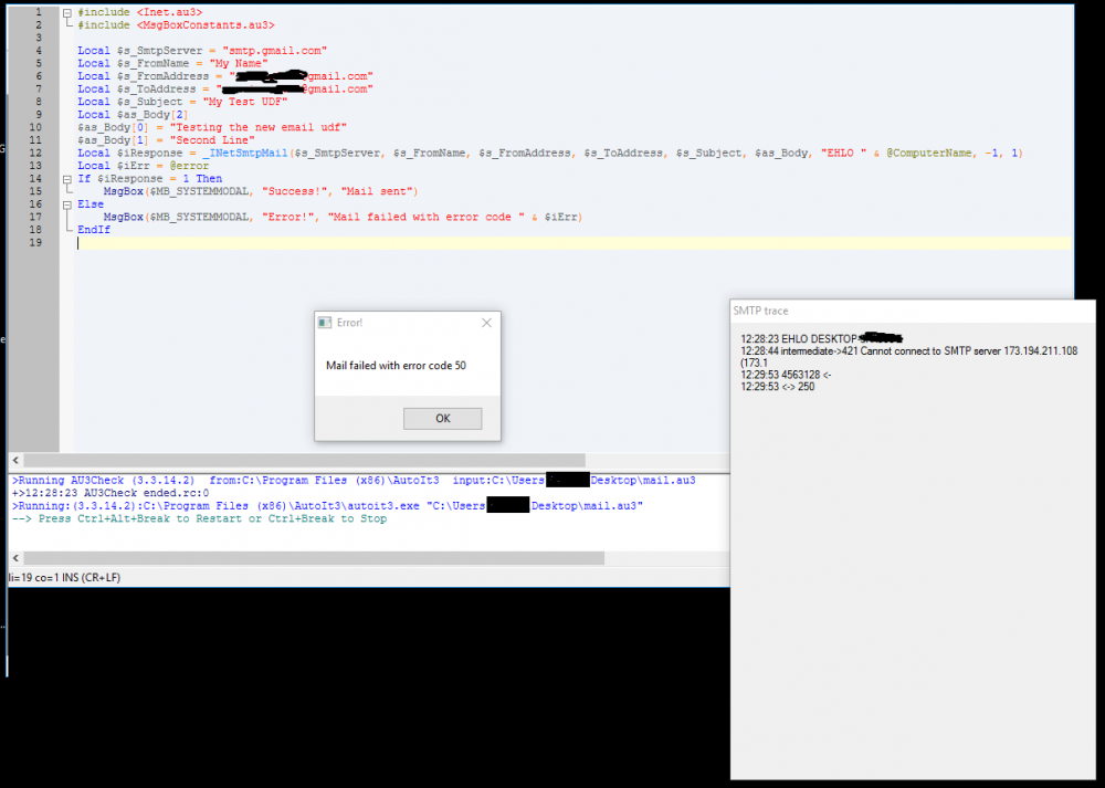_INetSmtpMail Error code 50 - AutoIt General Help and Support - AutoIt ...