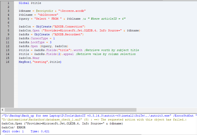 Autoit To Automate Accdb Files Msaccess Autoit General Help And Support Autoit Forums