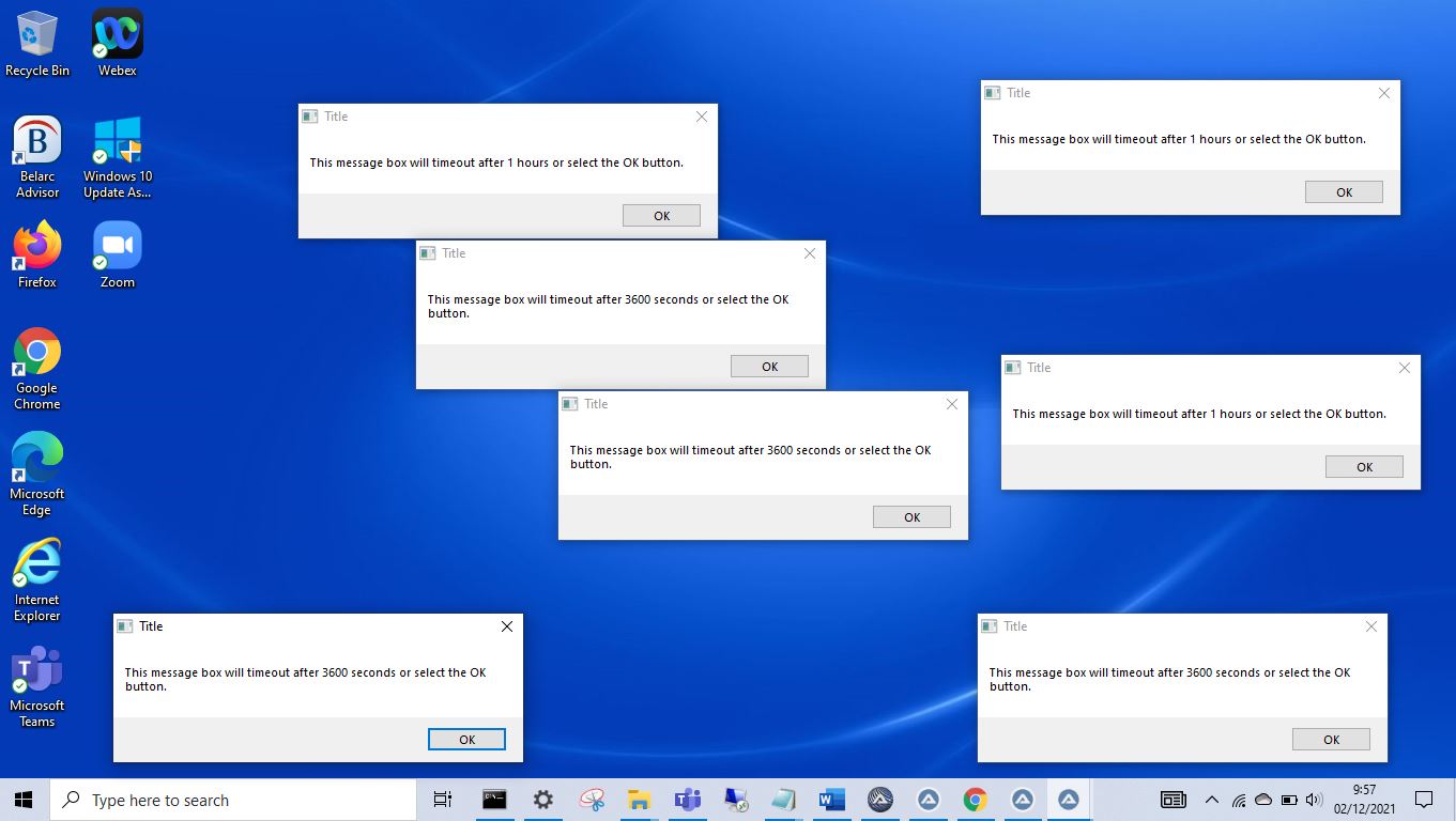  Ask How To Automatically Close The OK Button In The Message Box 
