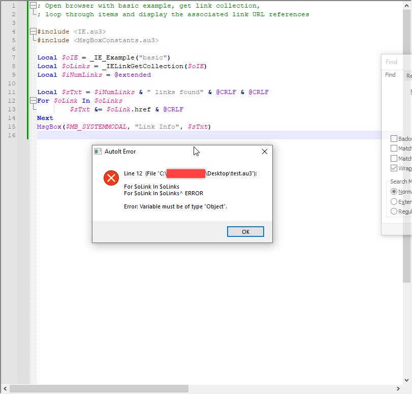 problem with _IELinkGetCollection - AutoIt General Help and Support - AutoIt Forums